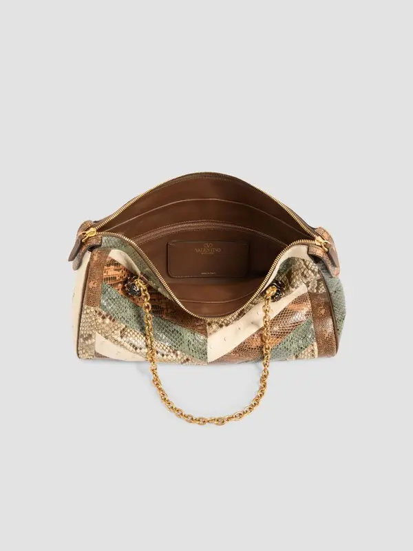 Valentino Garavani Panthea Medium Shoulder Bag In Exotic Leather