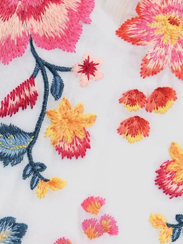 Johnny Was Floral-embroidered Shift Minidress