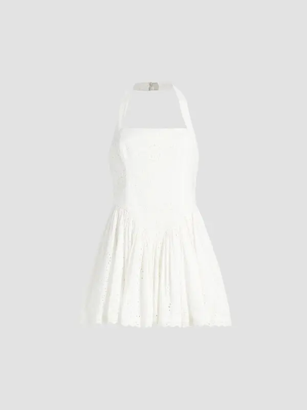 Hemant & Nandita Embroidered Cotton Corset Minidress