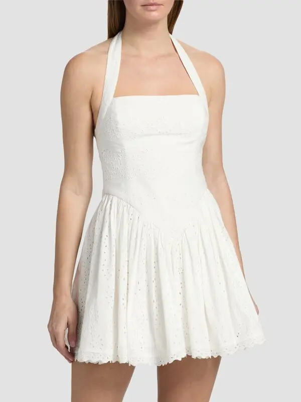 Hemant & Nandita Embroidered Cotton Corset Minidress