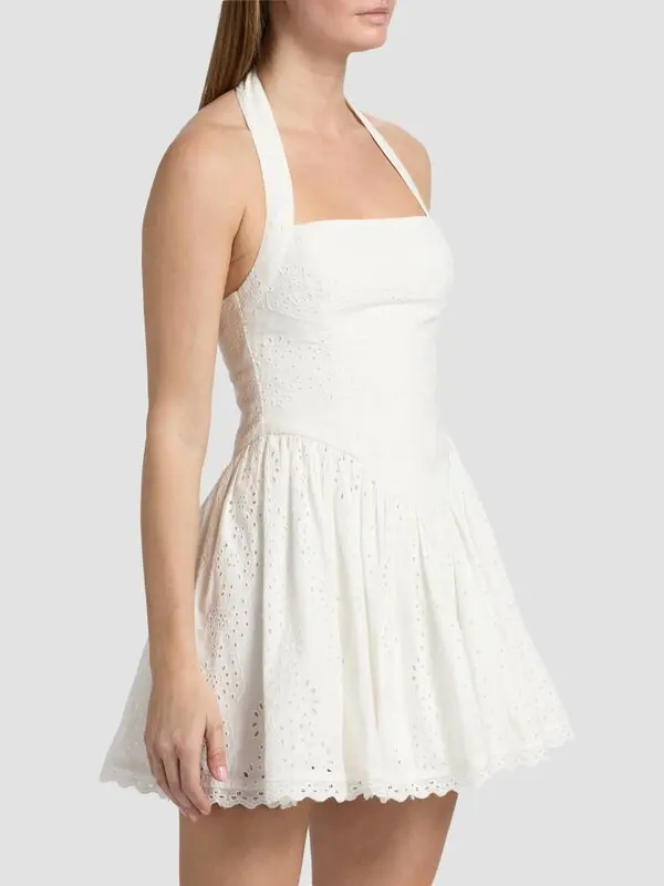 Hemant & Nandita Embroidered Cotton Corset Minidress