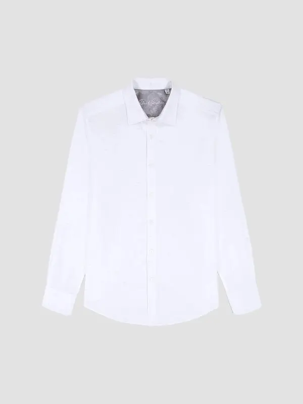 Robert Graham Avondale Chambray Cotton Shirt - Ivory