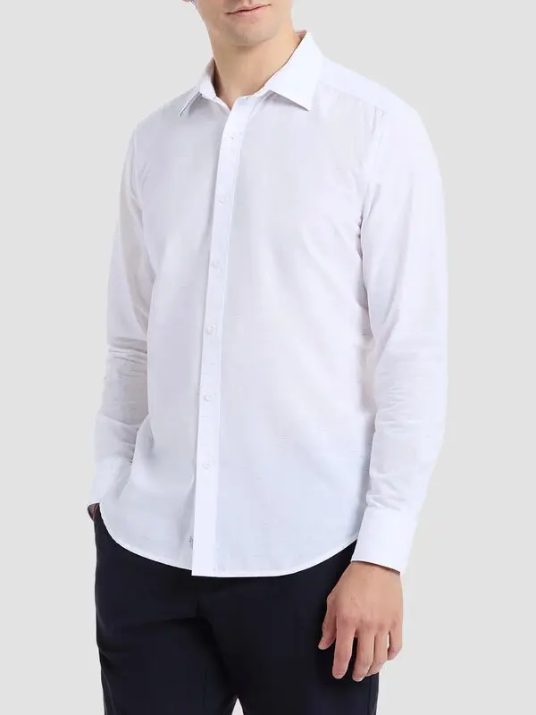 Robert Graham Avondale Chambray Cotton Shirt - Ivory