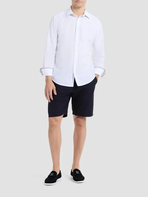 Robert Graham Avondale Chambray Cotton Shirt - Ivory