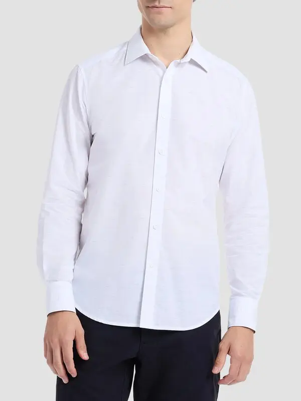 Robert Graham Avondale Chambray Cotton Shirt - Ivory