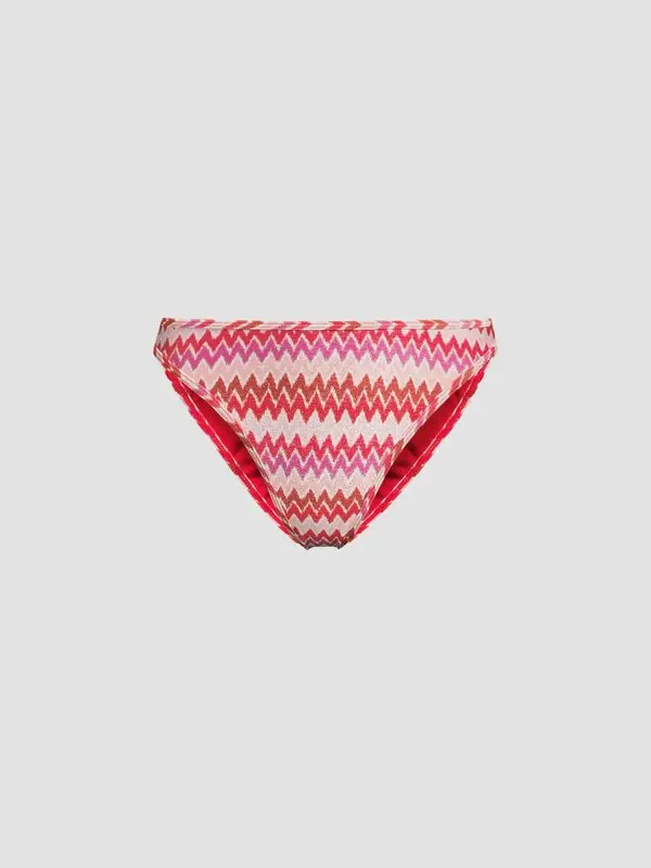 Ramy Brook Isla Chevron Bikini Bottom - Flame Chevron
