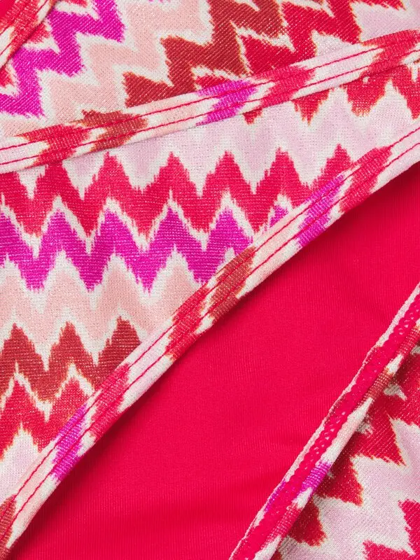 Ramy Brook Isla Chevron Bikini Bottom - Flame Chevron