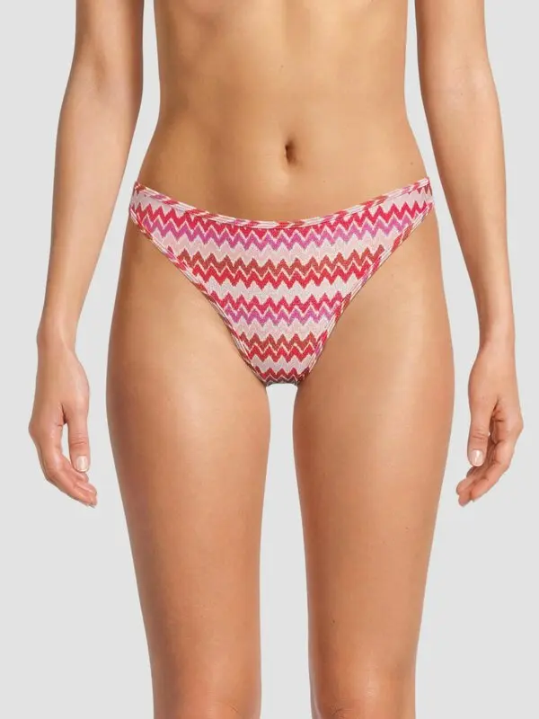 Ramy Brook Isla Chevron Bikini Bottom - Flame Chevron