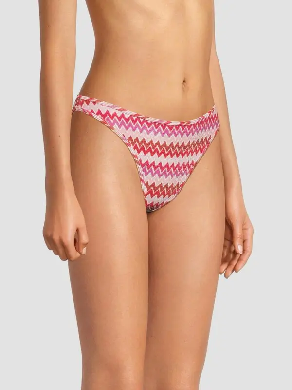 Ramy Brook Isla Chevron Bikini Bottom - Flame Chevron