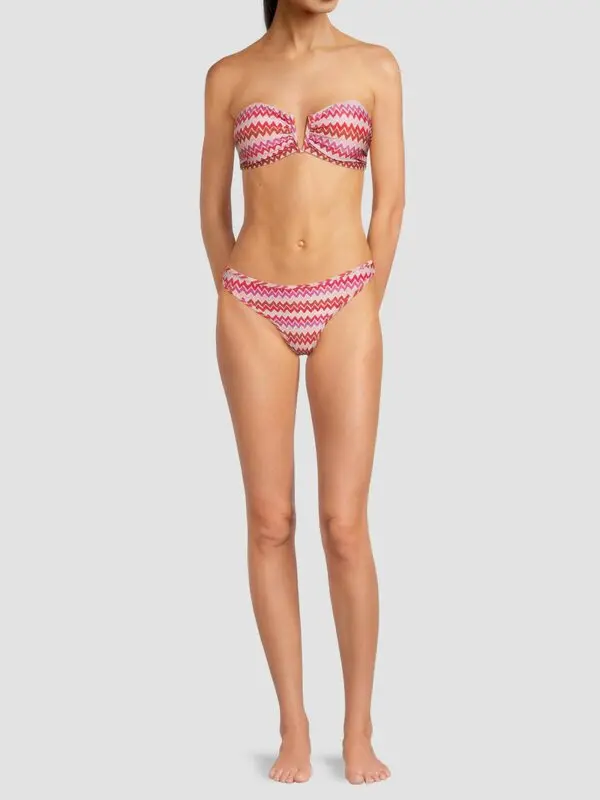 Ramy Brook Isla Chevron Bikini Bottom - Flame Chevron