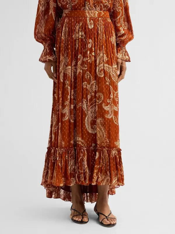 Hemant & Nandita Printed High-low Maxi Skirt