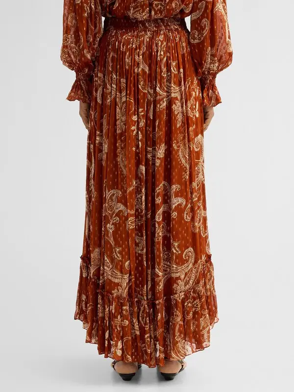 Hemant & Nandita Printed High-low Maxi Skirt