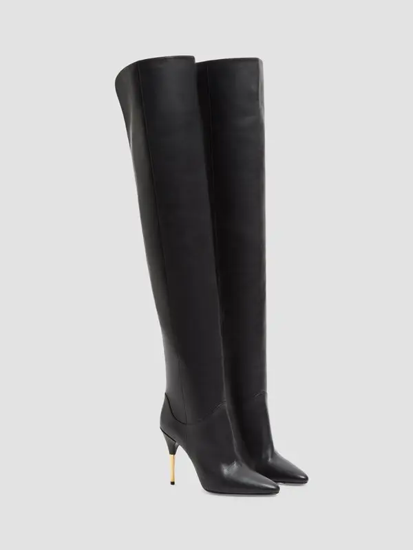 Valentino Garavani Deboot 105mm Over-the-knee Calfskin Boots - Black