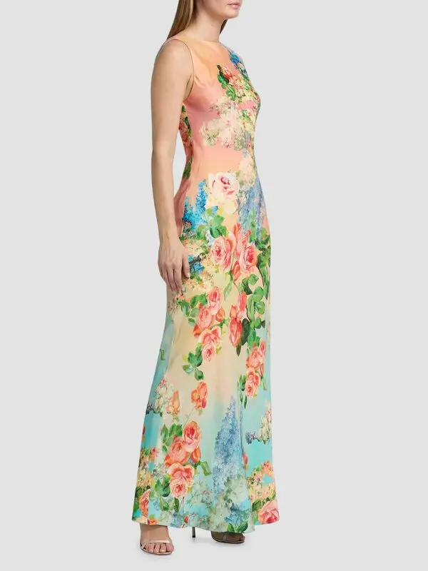 Hemant & Nandita Floral Column Maxi Dress