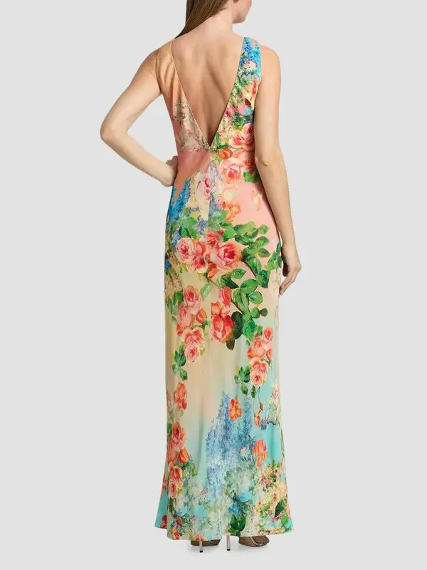 Hemant & Nandita Floral Column Maxi Dress