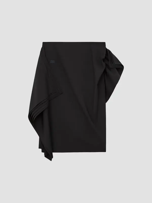 Loewe Drape Wool Skirt - Black