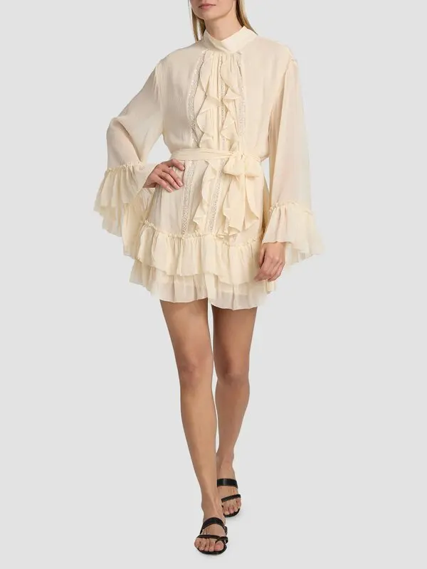 Ramy Brook Claudia Ruffled Silk Minidress