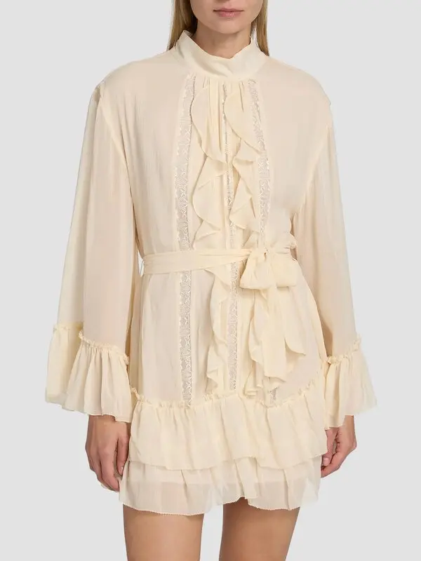 Ramy Brook Claudia Ruffled Silk Minidress