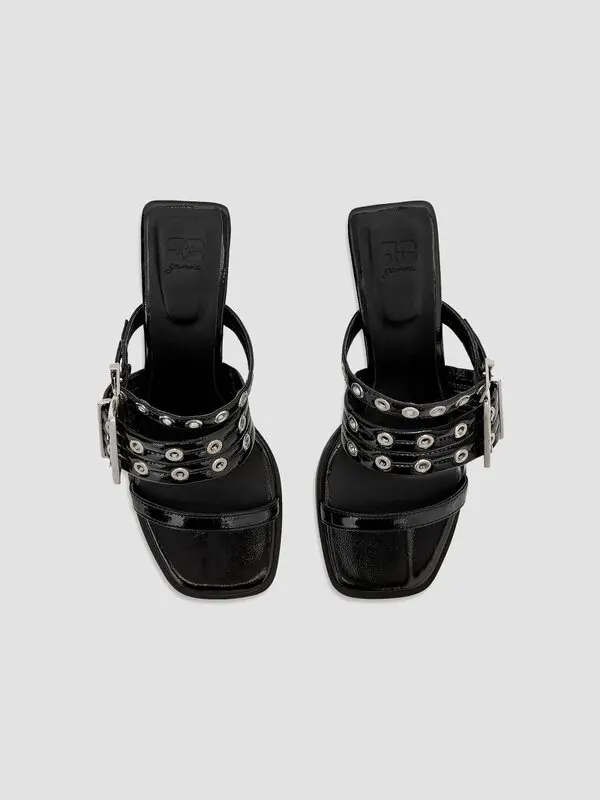 GANNI 50mm Buckle-strap Faux-leather Mules