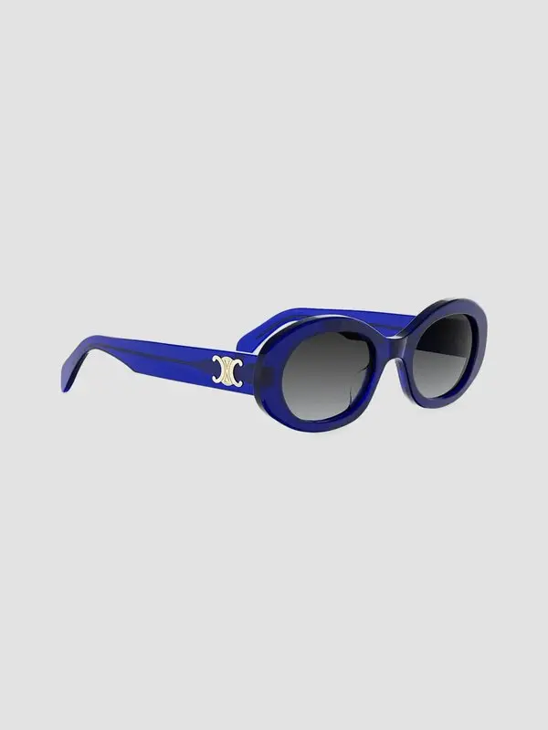 Celine Triomphe 01 52mm Round Sunglasses - Blue
