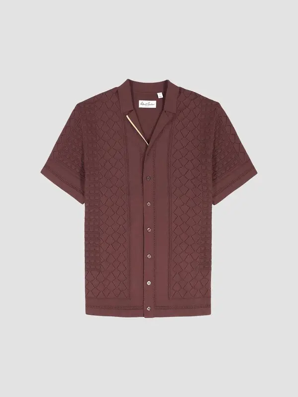 Robert Graham Delmar Geometric Cotton Button-front Sweater
