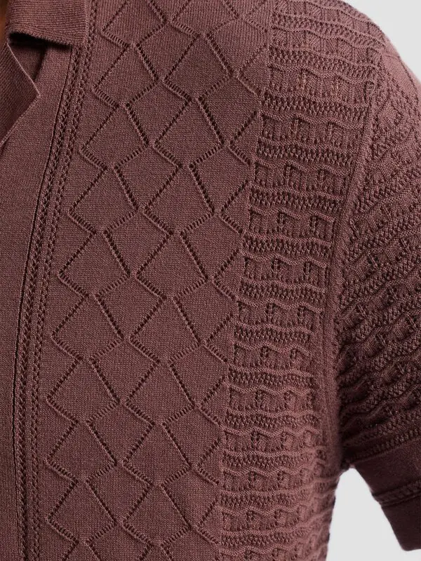 Robert Graham Delmar Geometric Cotton Button-front Sweater