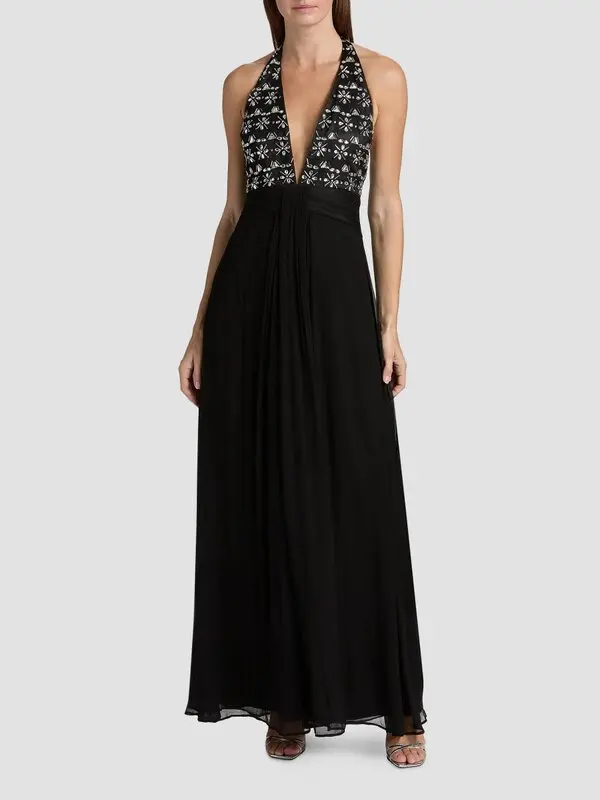 Ramy Brook Martina Halterneck Gown - Black