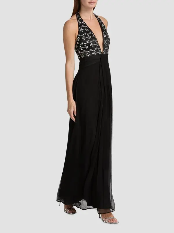 Ramy Brook Martina Halterneck Gown - Black
