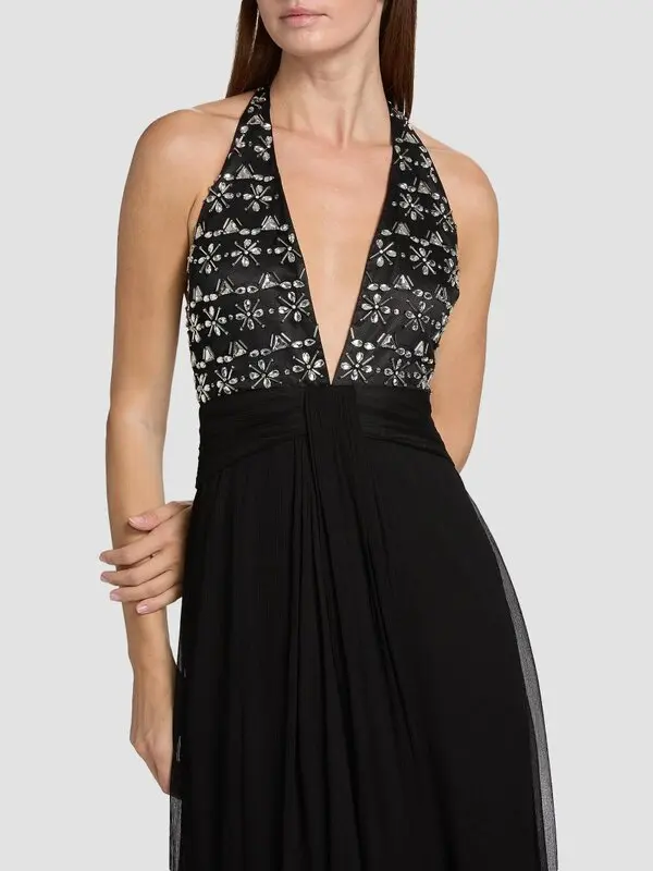Ramy Brook Martina Halterneck Gown - Black