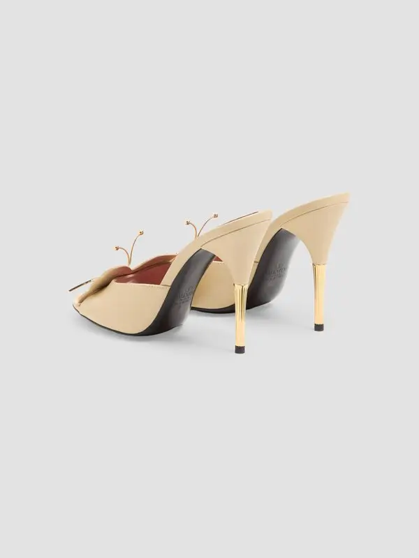 Valentino Garavani Flutterby 150mm Kidskin Slide Sandals With Butterfly Detail