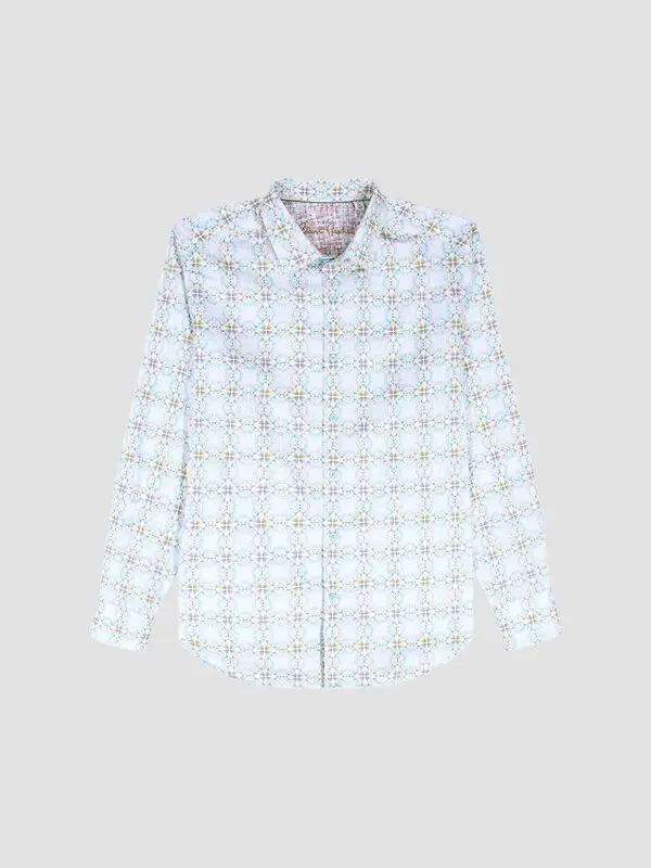 Robert Graham Runnymede Geometric Stretch-cotton Shirt
