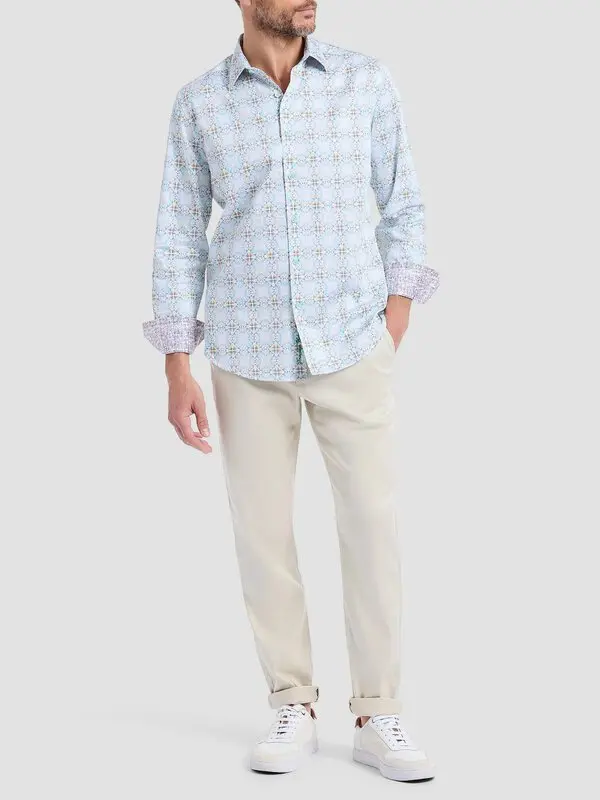 Robert Graham Runnymede Geometric Stretch-cotton Shirt
