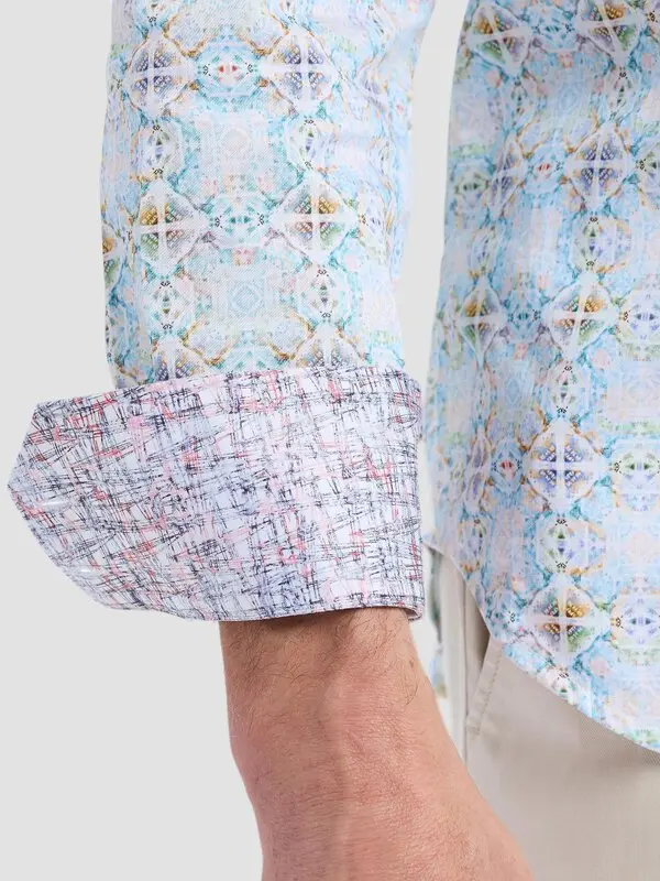 Robert Graham Runnymede Geometric Stretch-cotton Shirt