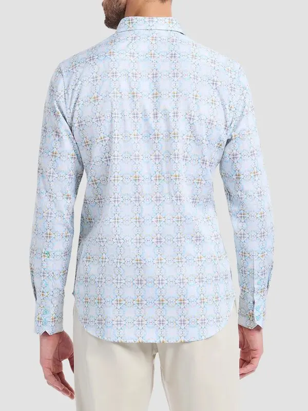 Robert Graham Runnymede Geometric Stretch-cotton Shirt