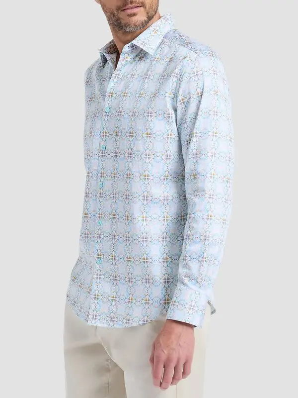 Robert Graham Runnymede Geometric Stretch-cotton Shirt