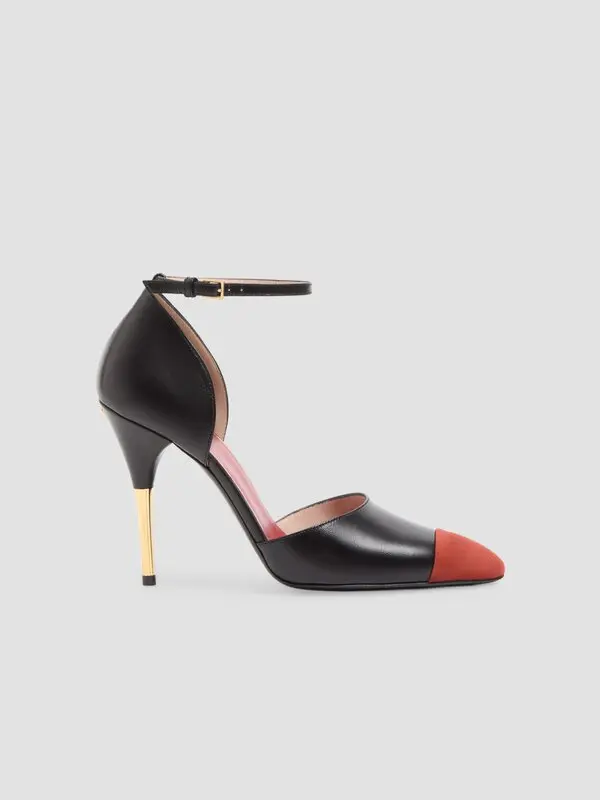 Valentino Garavani D'orsay 105mm Sinead Pumps In Goatskin And Suede - Black Rust