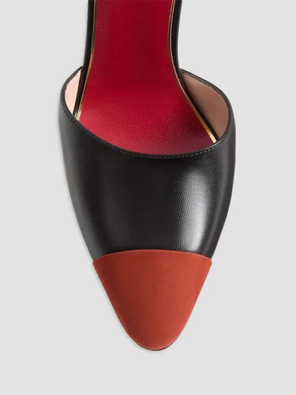 Valentino Garavani D'orsay 105mm Sinead Pumps In Goatskin And Suede - Black Rust