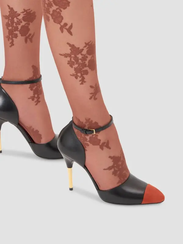 Valentino Garavani D'orsay 105mm Sinead Pumps In Goatskin And Suede - Black Rust