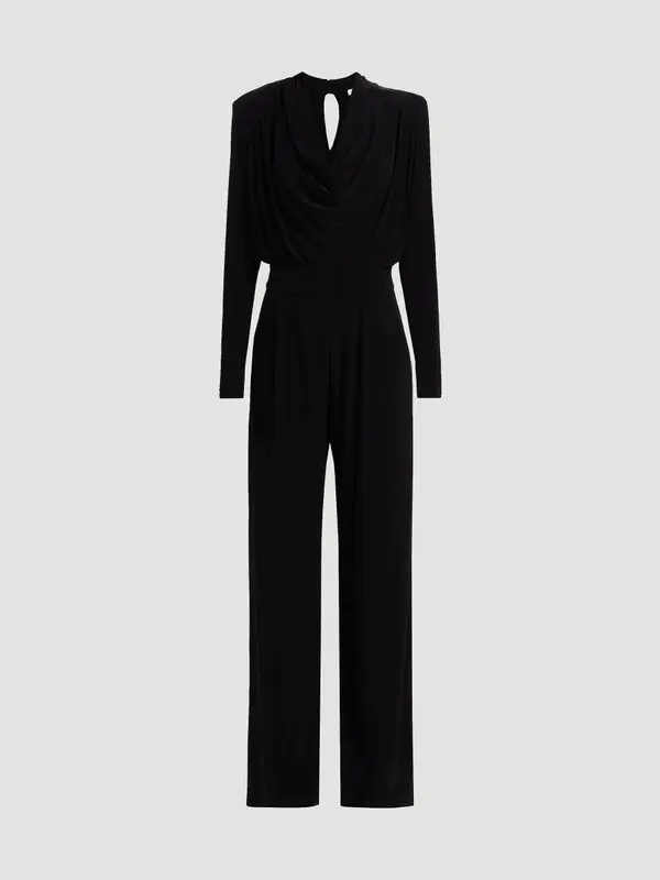 Ramy Brook Eden Cowlneck Long-sleeve Jumpsuit