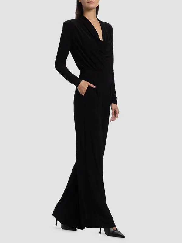 Ramy Brook Eden Cowlneck Long-sleeve Jumpsuit