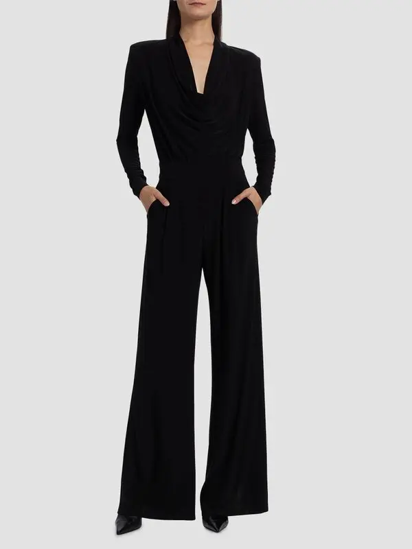 Ramy Brook Eden Cowlneck Long-sleeve Jumpsuit