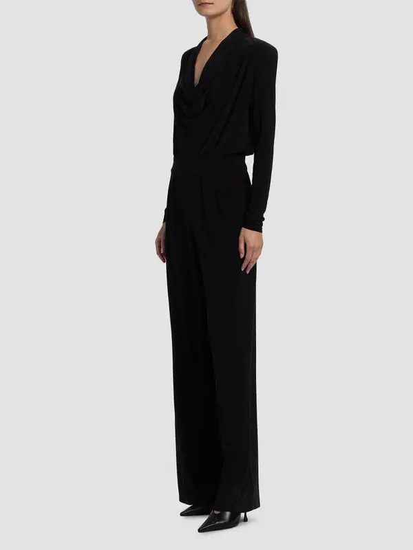 Ramy Brook Eden Cowlneck Long-sleeve Jumpsuit