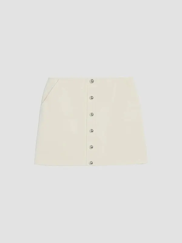 Apparis Ella Cotton Canvas A-line Miniskirt - Off White