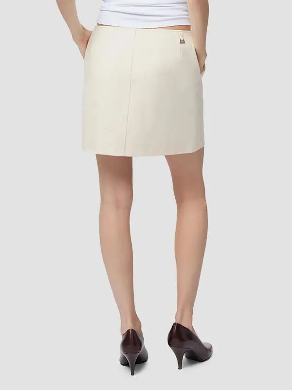 Apparis Ella Cotton Canvas A-line Miniskirt - Off White