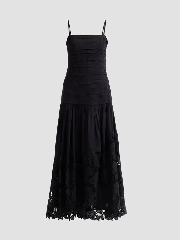 Hemant & Nandita Pleated A-line Maxi Dress