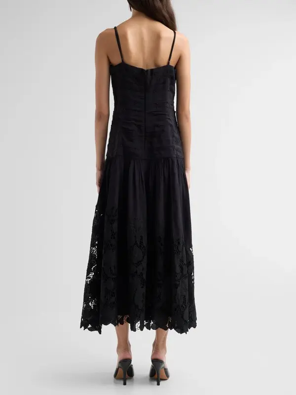 Hemant & Nandita Pleated A-line Maxi Dress