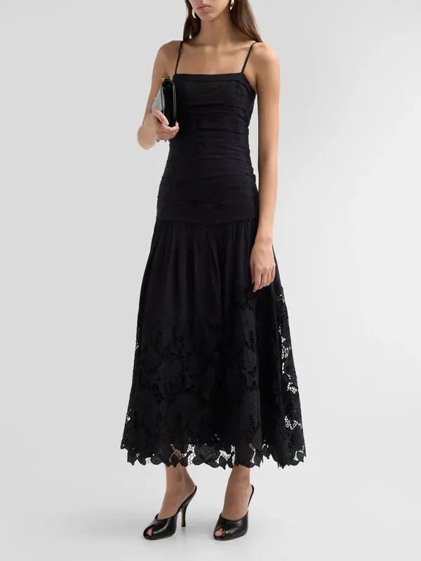 Hemant & Nandita Pleated A-line Maxi Dress
