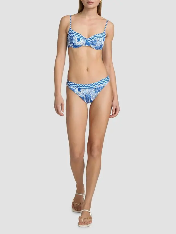 Ramy Brook Mona Printed Bikini Top - Ocean Combo