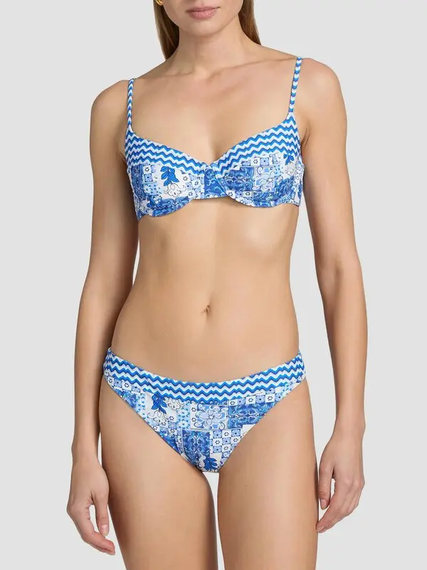 Ramy Brook Mona Printed Bikini Top - Ocean Combo