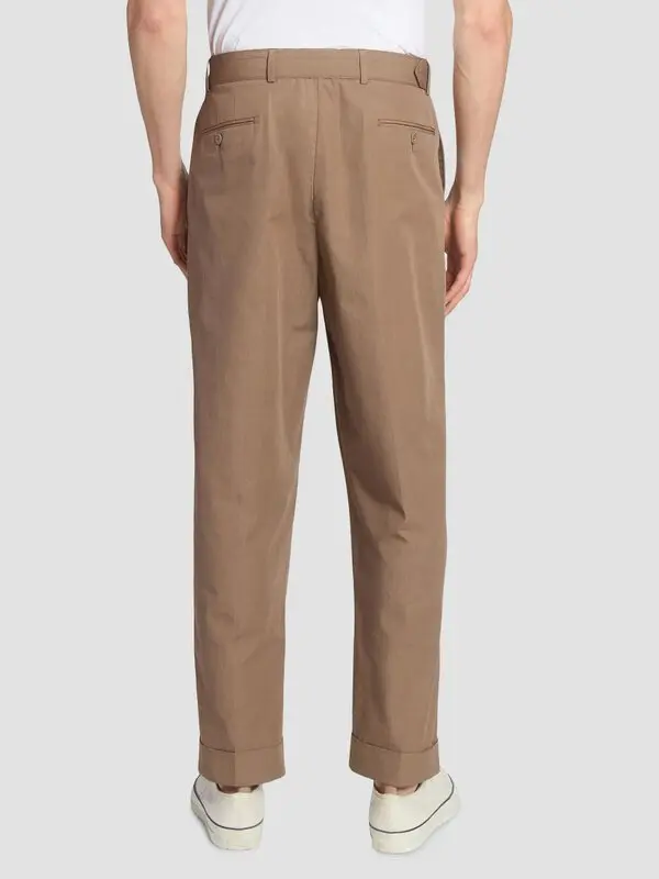 Officine Générale Hugo Cotton Poplin Pleated Trousers - Ginger Bread